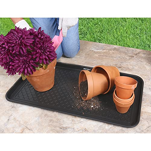 Great Working Tools Boot Trays for Entryway, Set of 2 Heavy Duty Shoe Trays All Season Muddy Mats Wet Shoe Tray Snow Boot Tray - Black, 30" x 15" x 1.2"