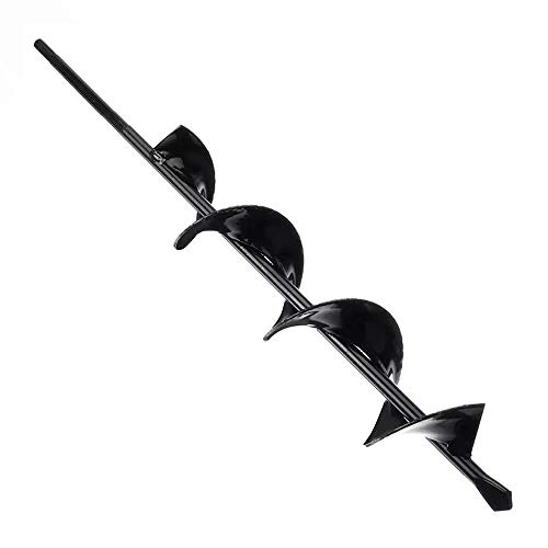 GreatforU Auger Drill Bit, Non-Slip 2.5" x 16" Garden Plant Flower Bulb HEX Shaft Auger, Earth Auger Spiral Bit, Post or Umbrella Hole Digger for 3/8" Hex Drive Drill, Free 3 Gardening Shovel Tools