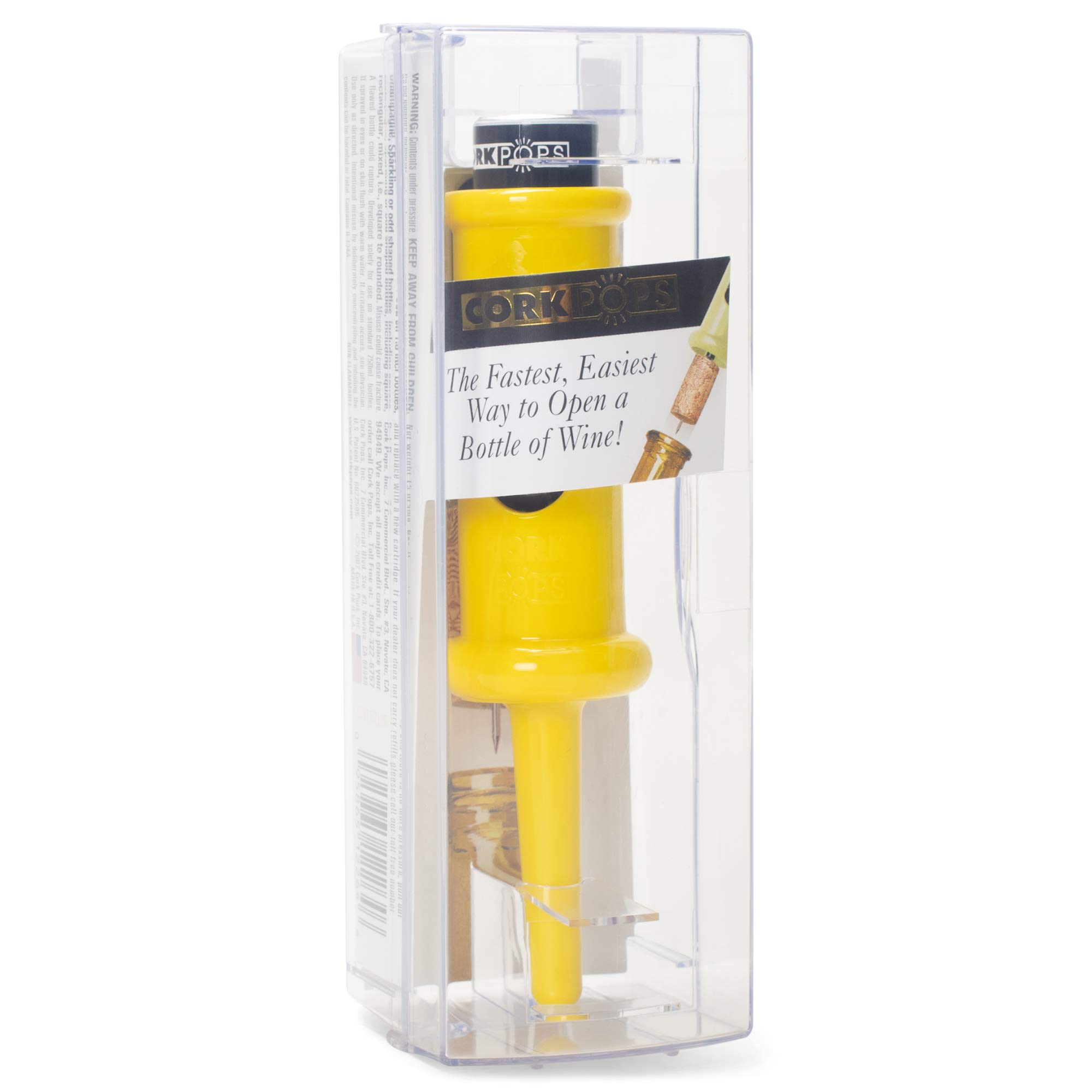 Cork Pops Canary Yellow 6.5 Inch Original Wine Bottle Opener
