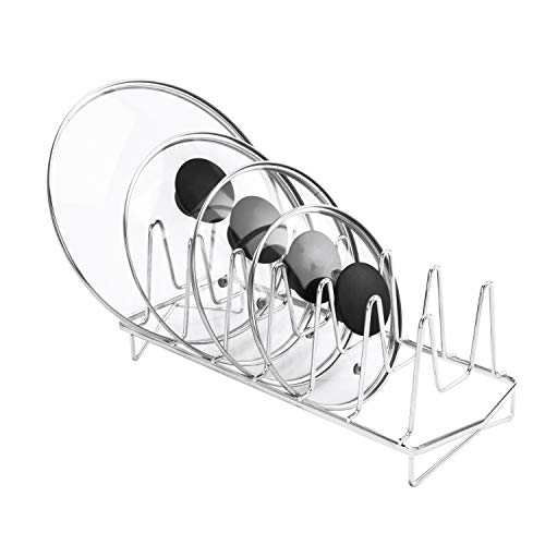 Kitchen Details Chrome Geode Organizer | Free Standing | Pots & Pans | Cutting Boards | Container Lids | Countertop and Cabinet Storage