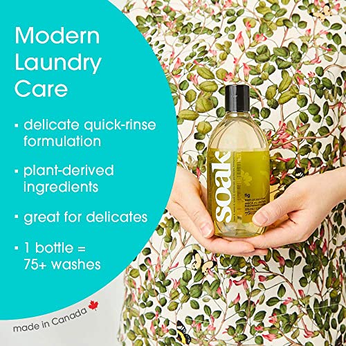 Soak Laundry Soap โ No Rinse, Plant Derived Hand Wash Detergent - 375 ml / 12 fl. oz, 75+ Washes (Fig)
