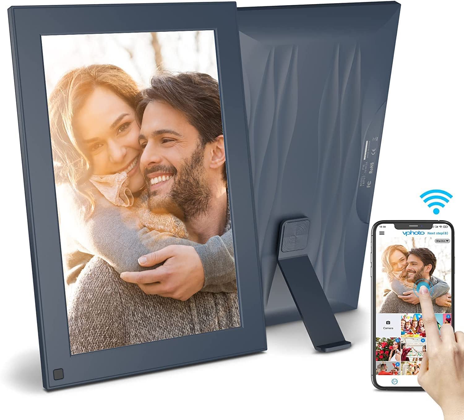 Digital Picture Frame 10.1 inch Digital Photo Frame - Smart WiFi Frame 1280x800 HD IPS Touch Screen, 16GB Electronic Picture Frame Slideshow, Share Photos and Videos via APP Email, Free Cloud Storage