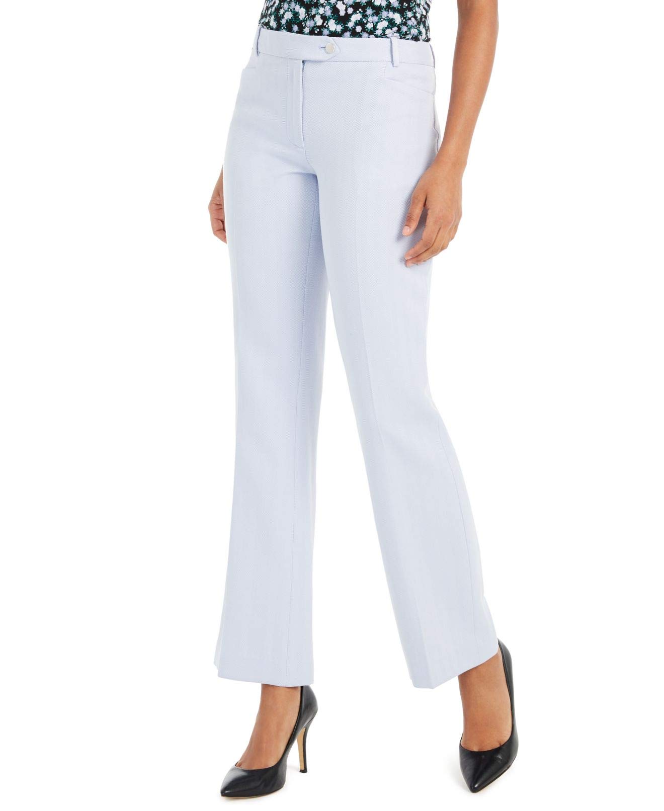 Calvin Klein Womens Petites Chevron Wear to Work Dress Pants Blue 14P