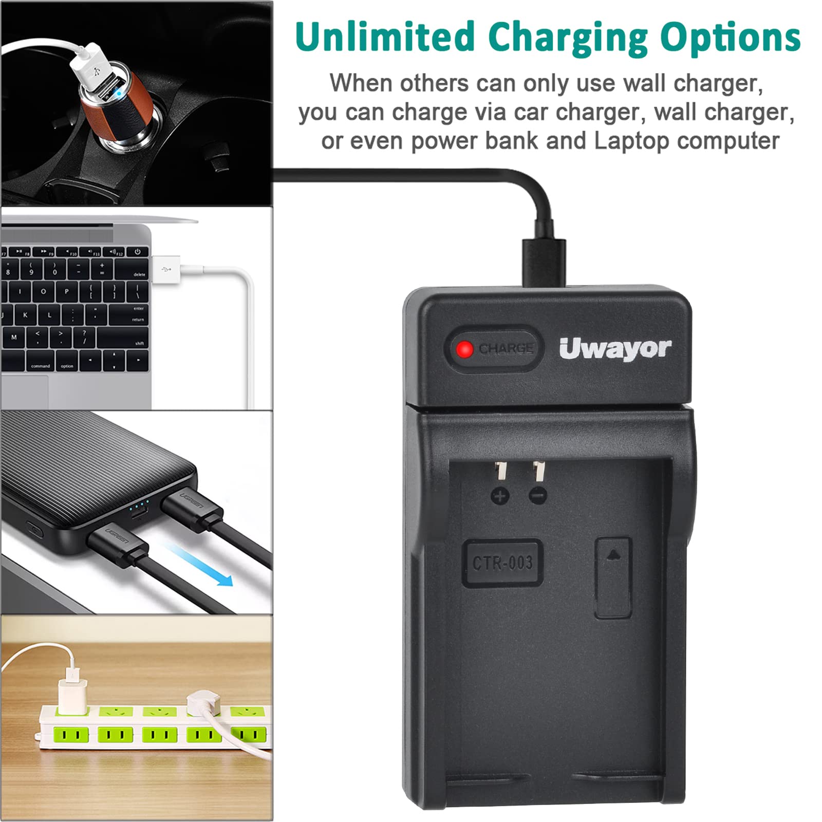 CTR-003 Battery Charger, USB Battery Charger Compatible for Nintendo 3DS 2DS Game Console Battery
