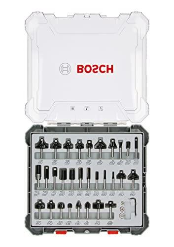Bosch Professional 2607017474 30-Piece Set Wood Router Bit Set for 6mm Shank Router