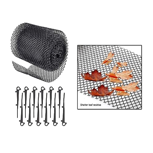 Leaf Guard Mesh Gutter, Downspout Protectors 6M Debris with Fixed Hooks, Multipurose Roof Leaf Guard Mesh Strainer for Outdoor, Balcony Parts