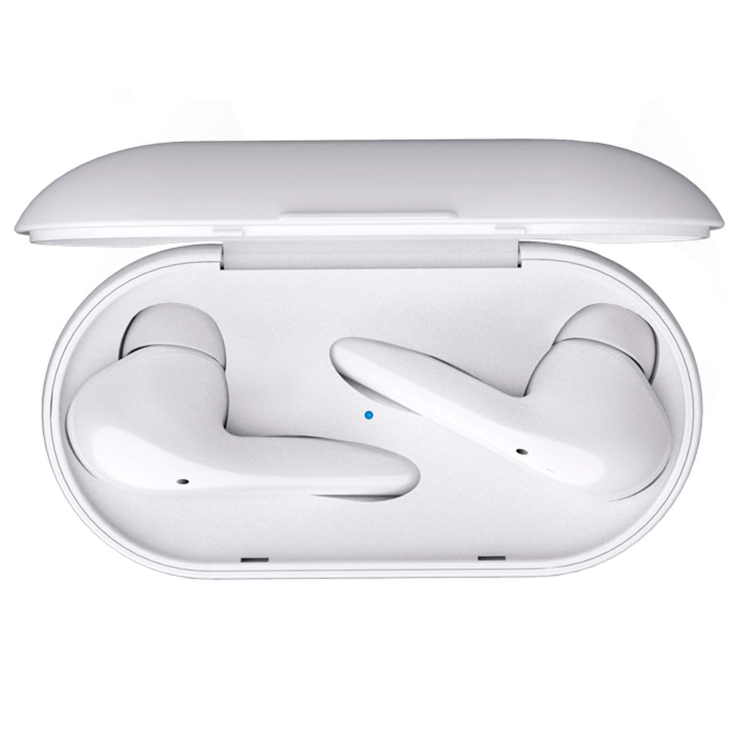 Bluetooth 5.0 Wireless Earbuds,Dualpow True Wireless Headphone HiFi Stereo Sound Mini in-Ear Headset (Touch Control, 20hrs Playtime, Auto Pairing) compatible with iphone, android, smartphones (White)