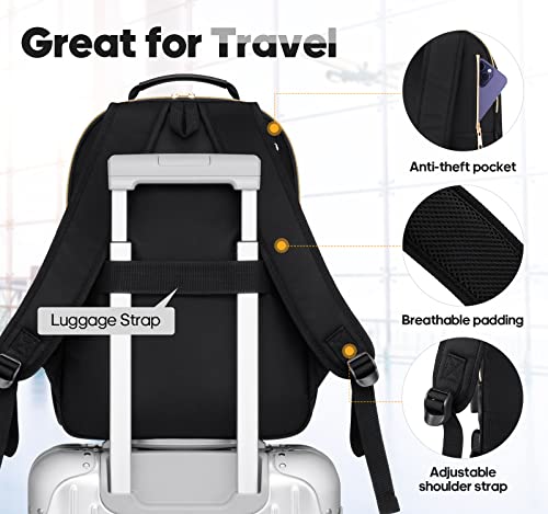 Laptop Backpack for Women, 15.6 Inch Travel Backpack for Women as Person Item Flight Approved, Waterproof School Backpack, Computer Backpack School Bag Casual Daypacks for College, Business,Work