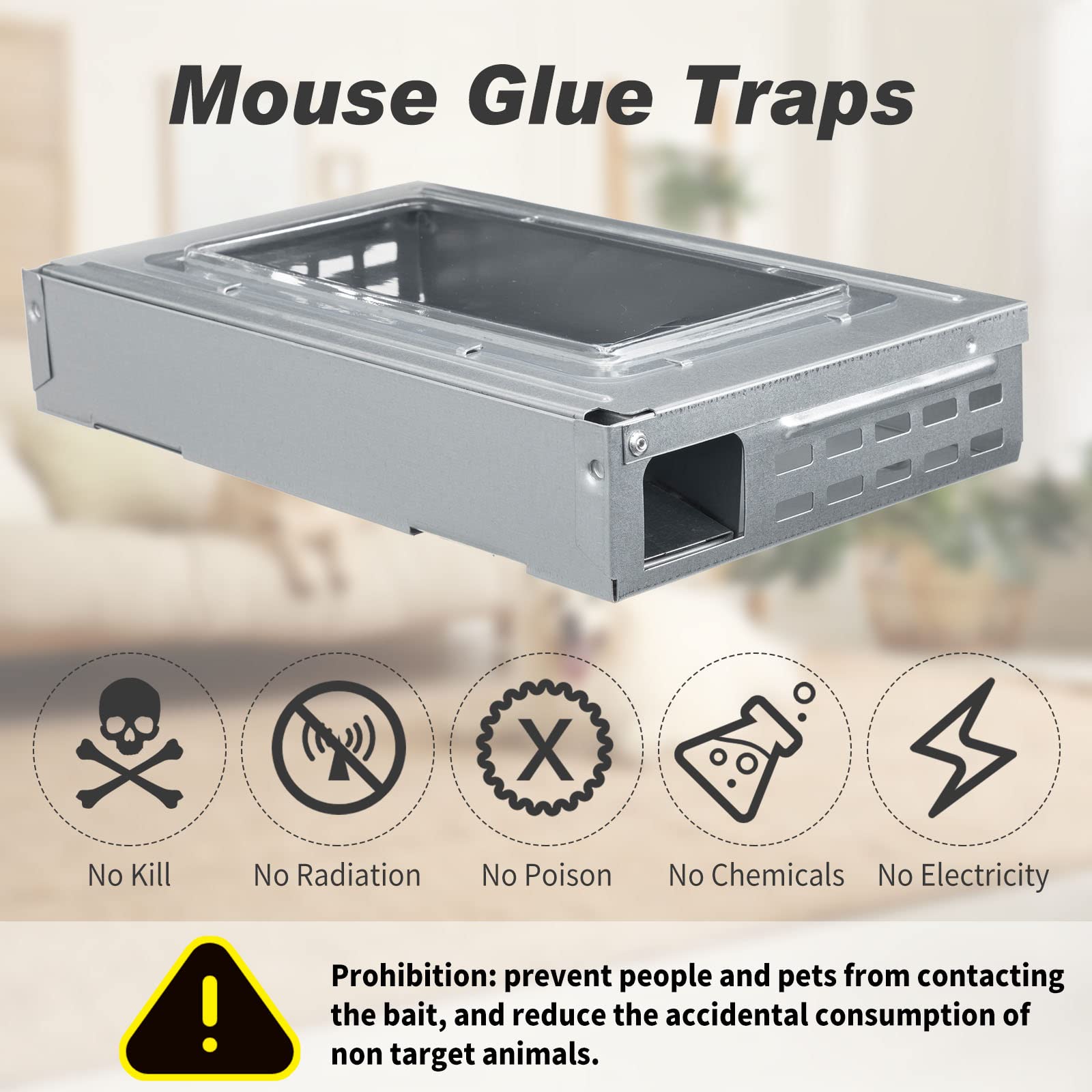 Qualirey 8 Pack Multi Catch Mouse Trap Clear Top Humanized Mouse Trap Rodent Mouse Trap for Indoor Outdoor Rat Control Pet and Security (Silver)