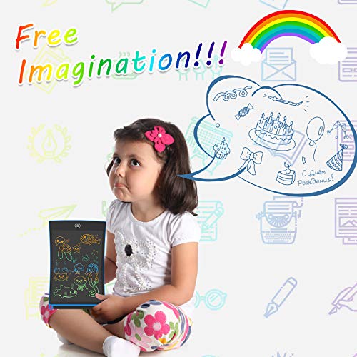 GUYUCOM 8.5-Inch LCD Writing Tablet Colorful Screen, 2PCS Doodle Board Drawing Pad for Kids, Erasable Electronic Painting Pads Learning Educational Toy, Gift for Kids Aged 3-12, Blue