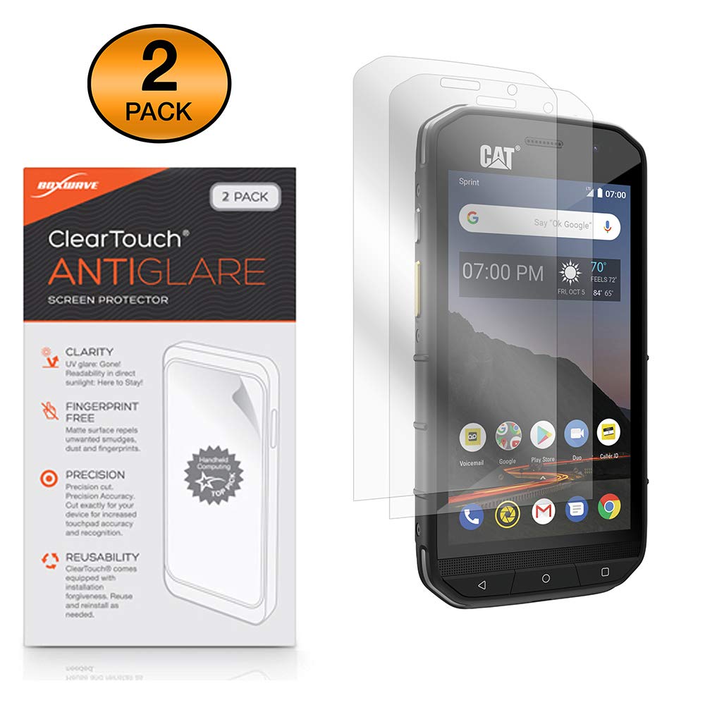 BoxWave Screen Protector Compatible with CAT S48C - ClearTouch Anti-Glare (2-Pack), Anti-Fingerprint Matte Film Skin for CAT S48C