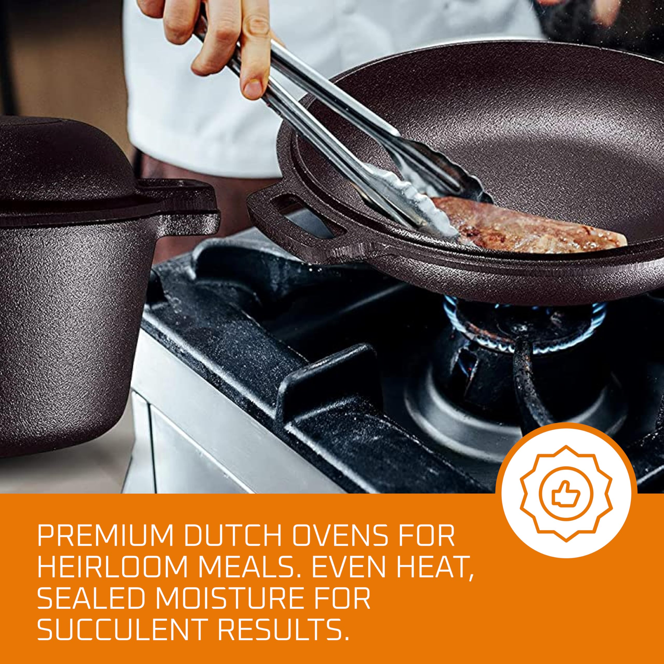 Bruntmor 2-in-1, 5 Quart Enamel Cast Iron Dutch Ovens With Handles, 5 Qt Red Cast Iron Skillet, Enameled All-in-One Cookware Braising Pan For Casserole Dish, Crock Pot Covered With Cast Iron