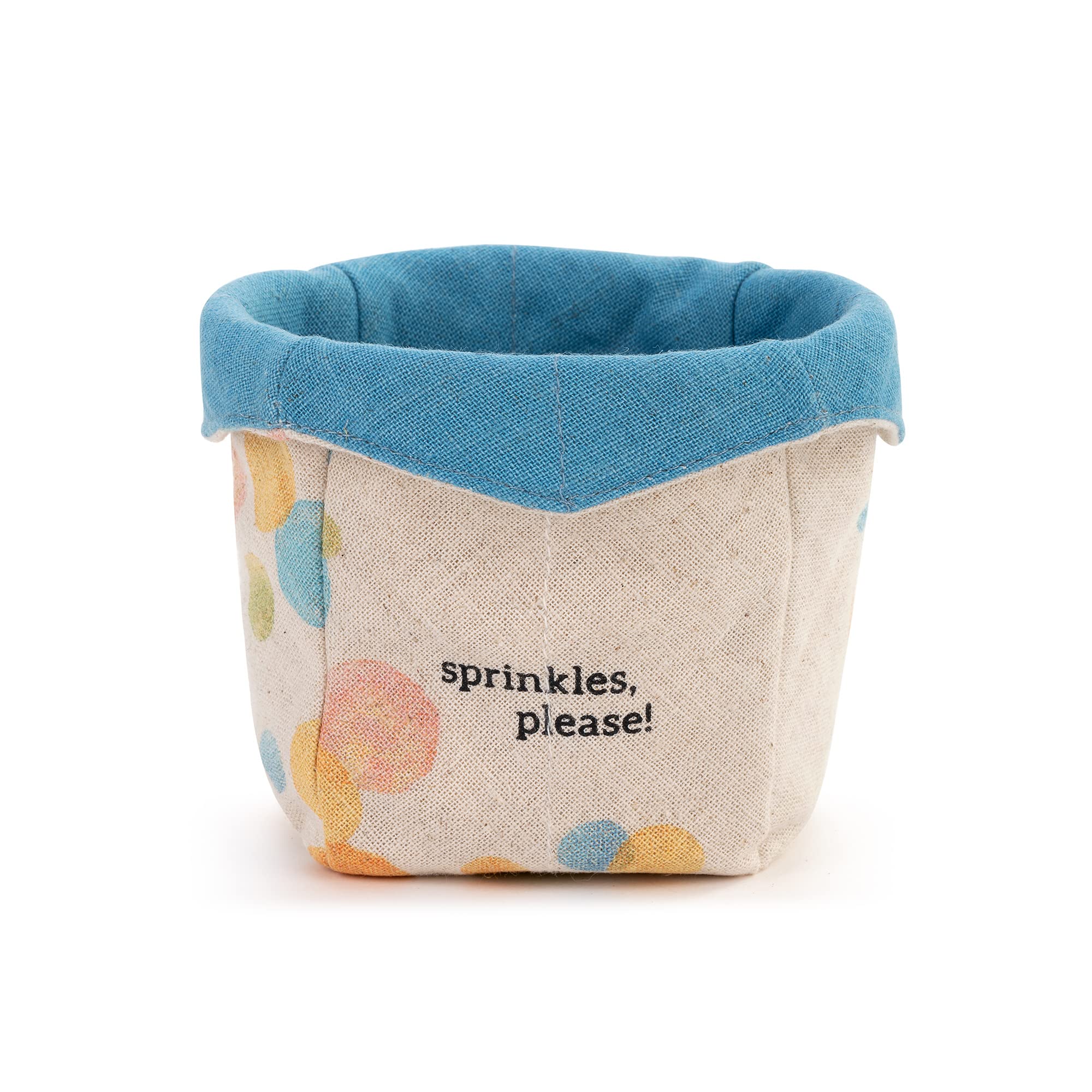 DEMDACO Sprinkles Please Blue 4.5 x 4 Cotton Linen Cold Cozy