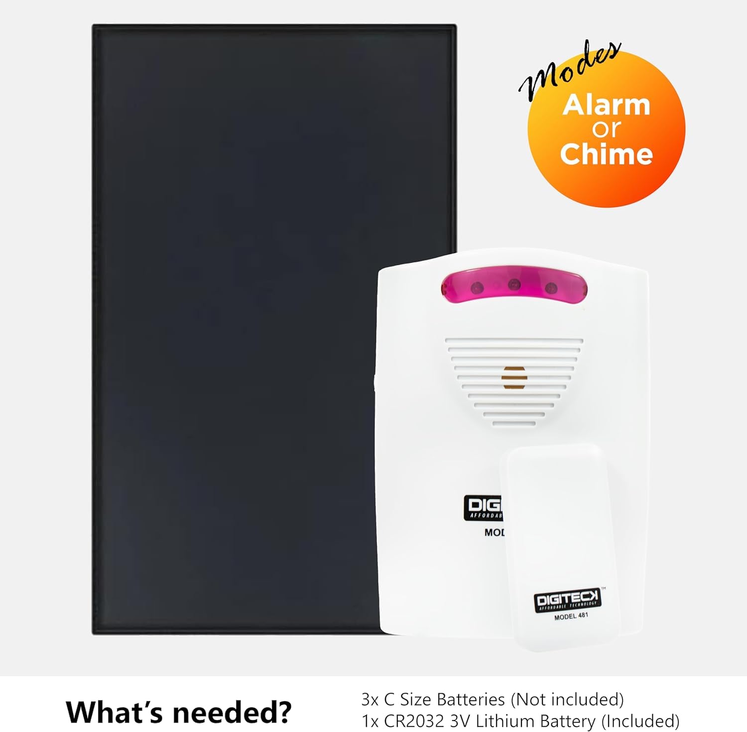 Digiteck Wireless Pressure Mat Doorbell and Alarm Systems, for Home, Flat Security White & Black
