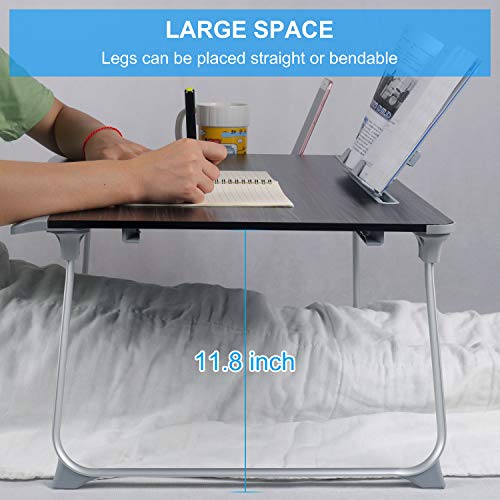 Laptop Bed Table, XXL Bed Trays for Eating, Laptops, Writing, Study and Drawing- Laptop Desk for Bed, Sofa and Couch- Folding Laptop Standwith Portable Book Stand and Drawer Storage, by NEARPOW