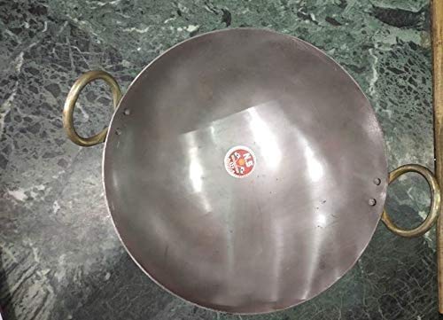 Cos route Traditional Indian Handmade Cast Iron Kadai Cooking Wok Cast Iron Wok Kadhai 1 Liter Cast Iron Kadhai