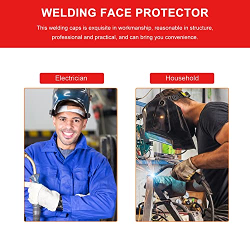 CUBTOL Face Mask Welding Argon Grinding Welder Heat Flip-up Guard Hat Weld Working Arc Clamshell Insulation Red with for Accessory All Face Helmet Practical Hood Adjustable Welding Helmet