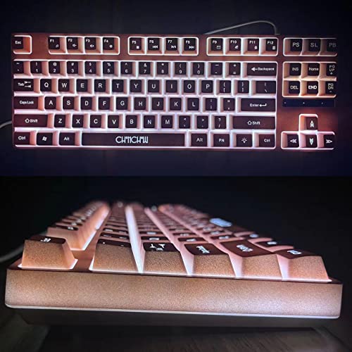 Gaming Keyboard and Mouse Pink Keyboard with White Backlit,CHONCHOW USB Wired 87key Gaming Keyboard Mini and Mouse 3600DPI,19 Keys No-Conflict, Illuminated Keys Compatible with PC/Ps4,Ps5/Xbox/Mac