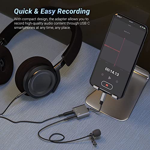 Cubilux Lightning Recording Kit, Lightning to Microphone & Headphone Splitter Bundled with 3.5mm TRRS Unidirectional Lavalier MIC Compatible with iPad, iPad Air/Mini, iPhone 14 Pro Max 14 Plus/13/12