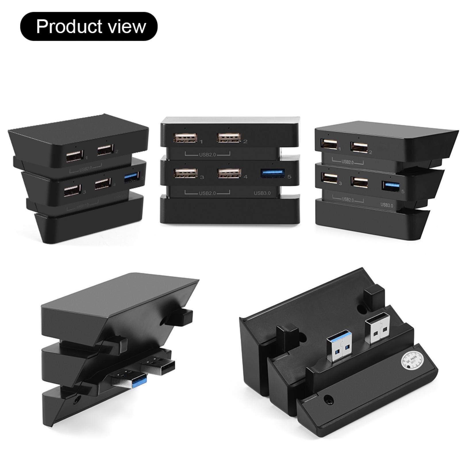 Santing ABS USB Hub, Professional Multi-Port USB Hub, with LED Indicators for Ps4 Pro Console Easy Installation Ps4 Pro Default