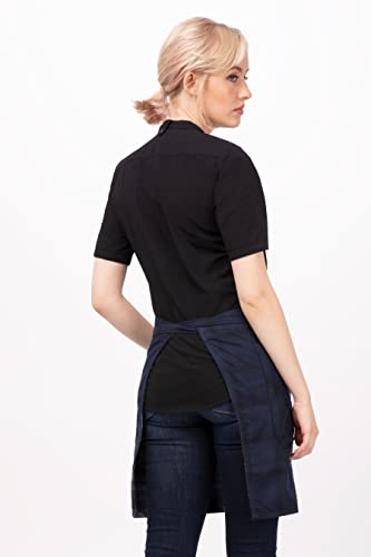 Chef Works Unisex Olympia Half Bistro Apron, Navy, One Size