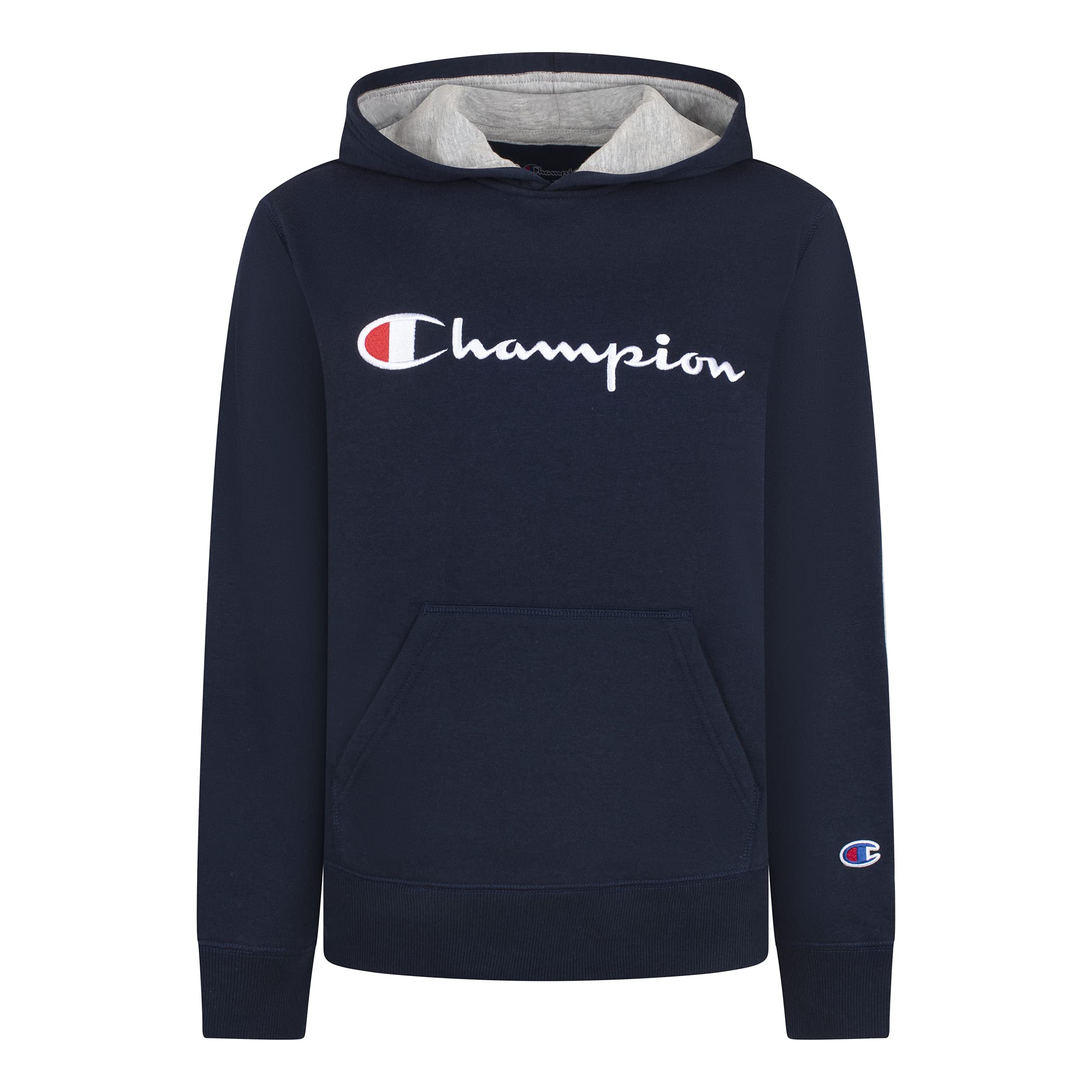 Champion Boys Two Piece Classic Core Colors Hooded Sweatshirt And Fleece Jogger Sweatpants Sets (24 Months, Navy)