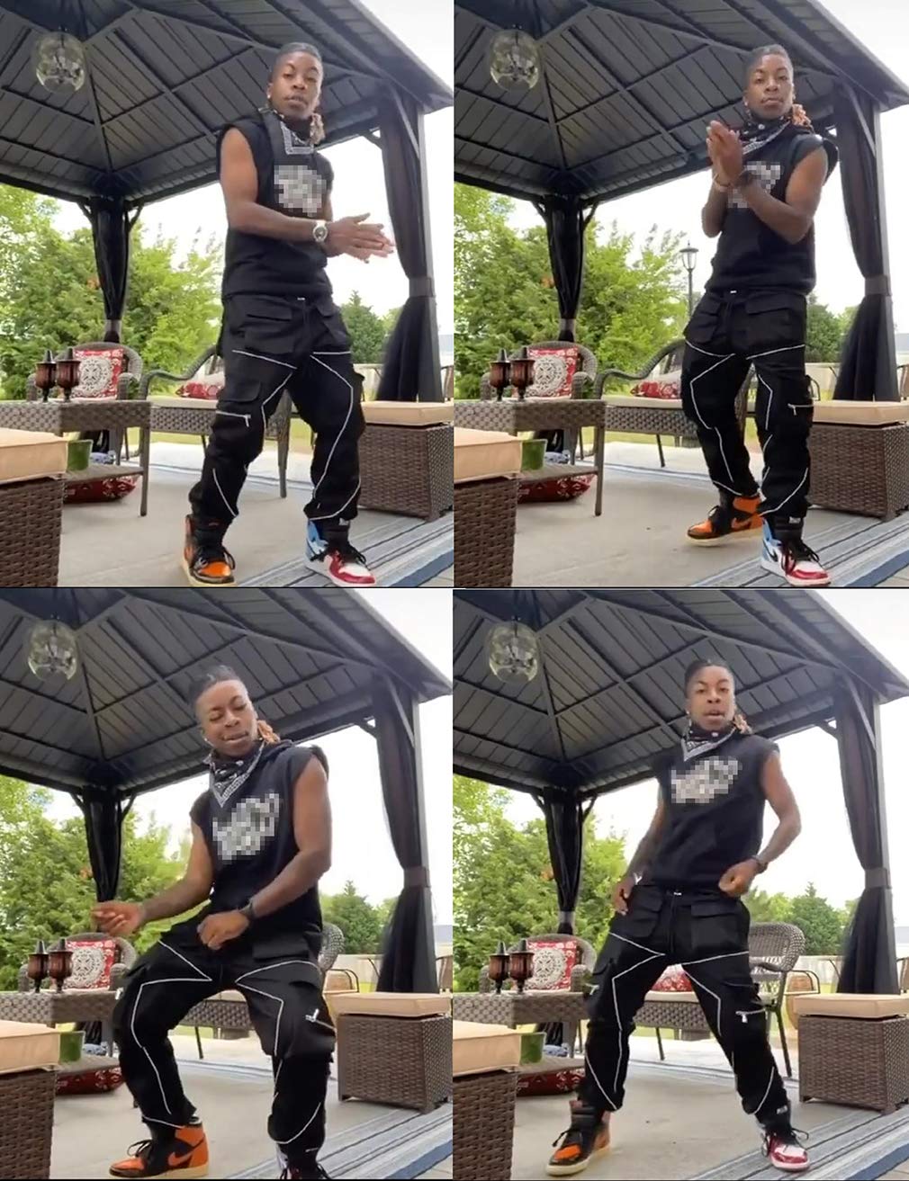 Clirewty Mens Cargo Pants Jogger Hip Hop Sweatpants with Pockets Harem Pant Black XXL