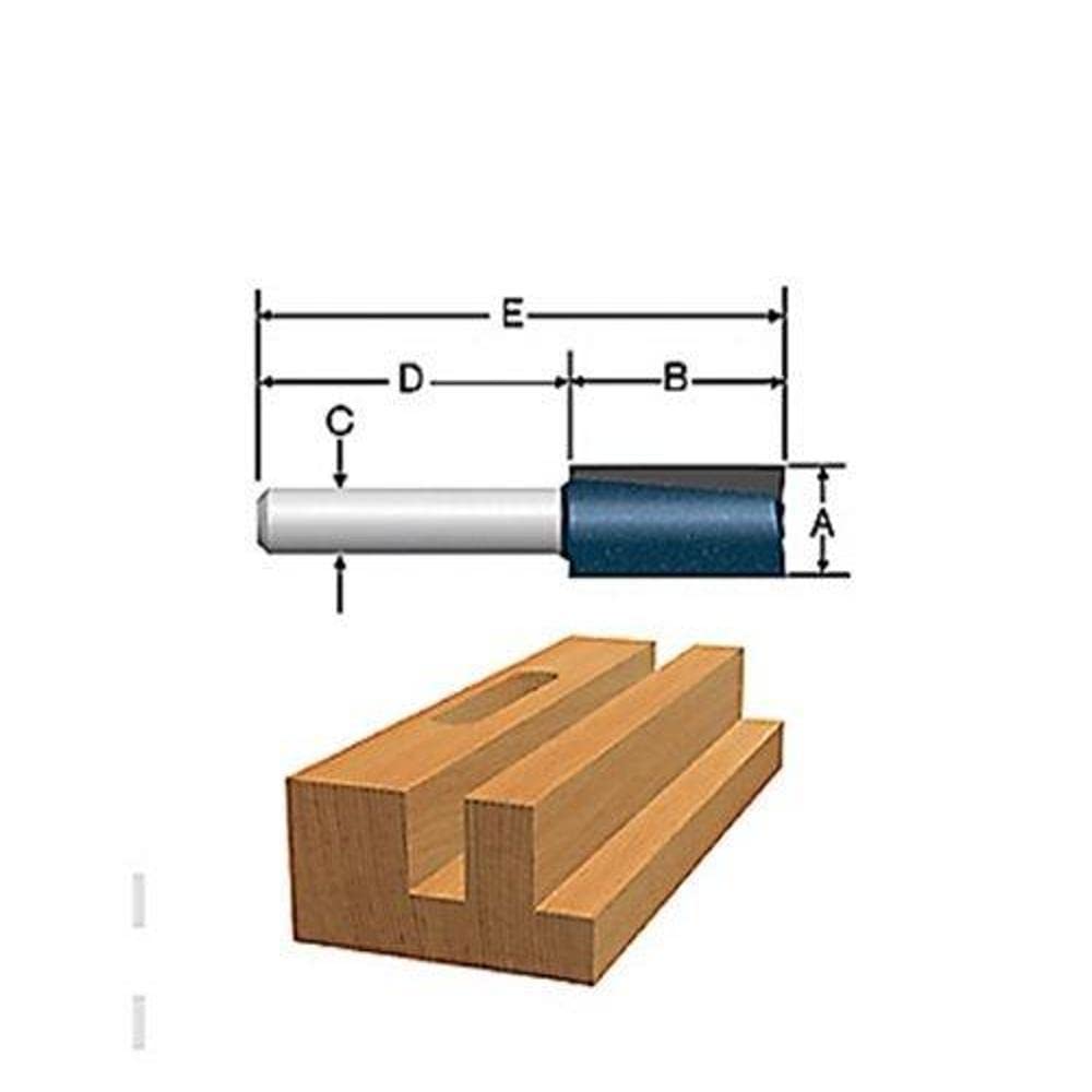 Bosch 85231M 5/8-Inch Diameter 5/8-Inch Cut Carbide Tipped Double Flute Straight Router Bit 1/4-Inch Shank