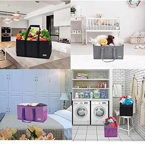 Large Folding Picnic Basket, Laundry Basket,Large Utility Tote Bag, Reusable Basket, Storage Bag, Shopping Bag, Car Storage Box.
