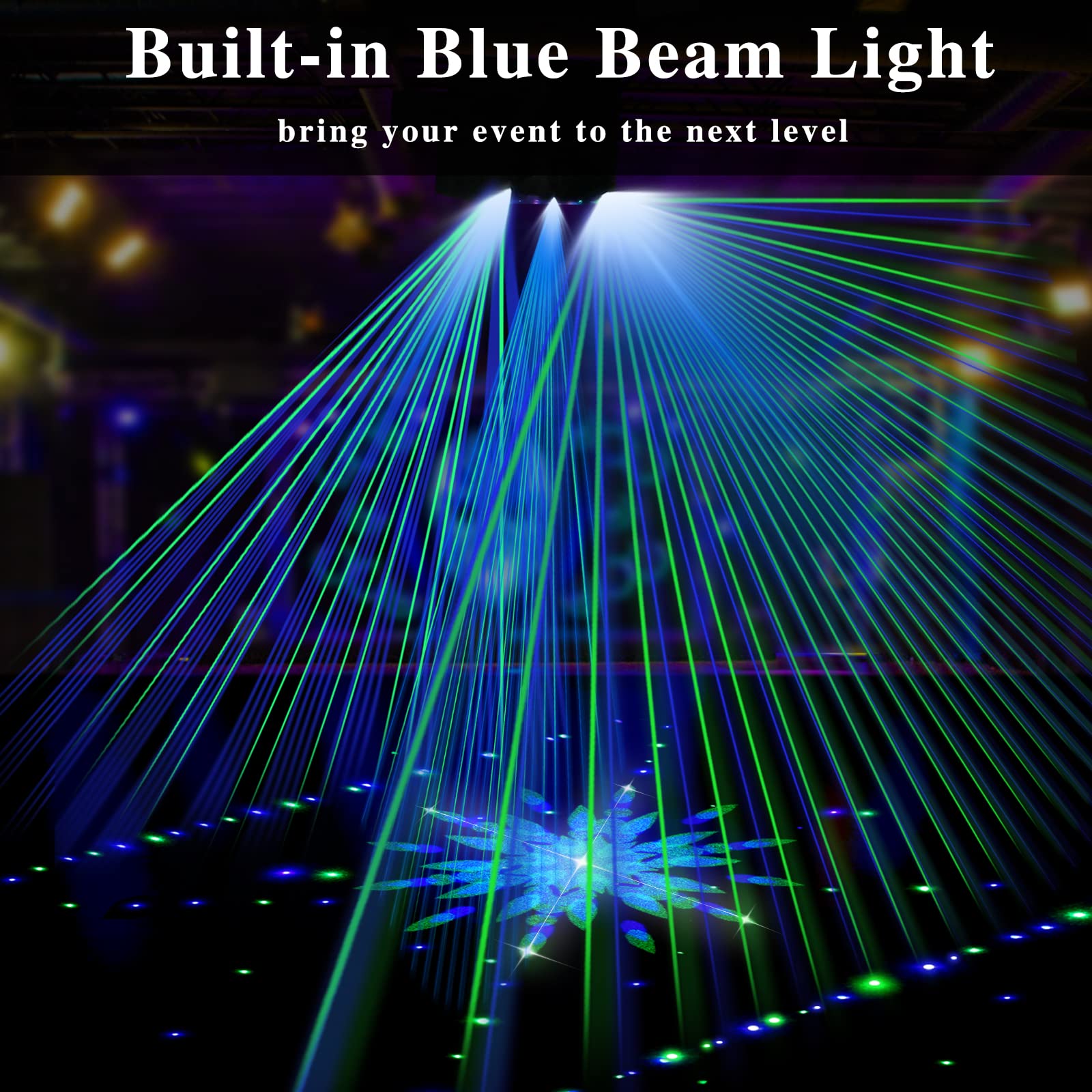 DJ Lights, AOELLIT LED RGB DJ Lights Sound Activated Disco Party Lights with 15 Modes and Remote Control for Indoor Parties, 9" x 5" x 5"