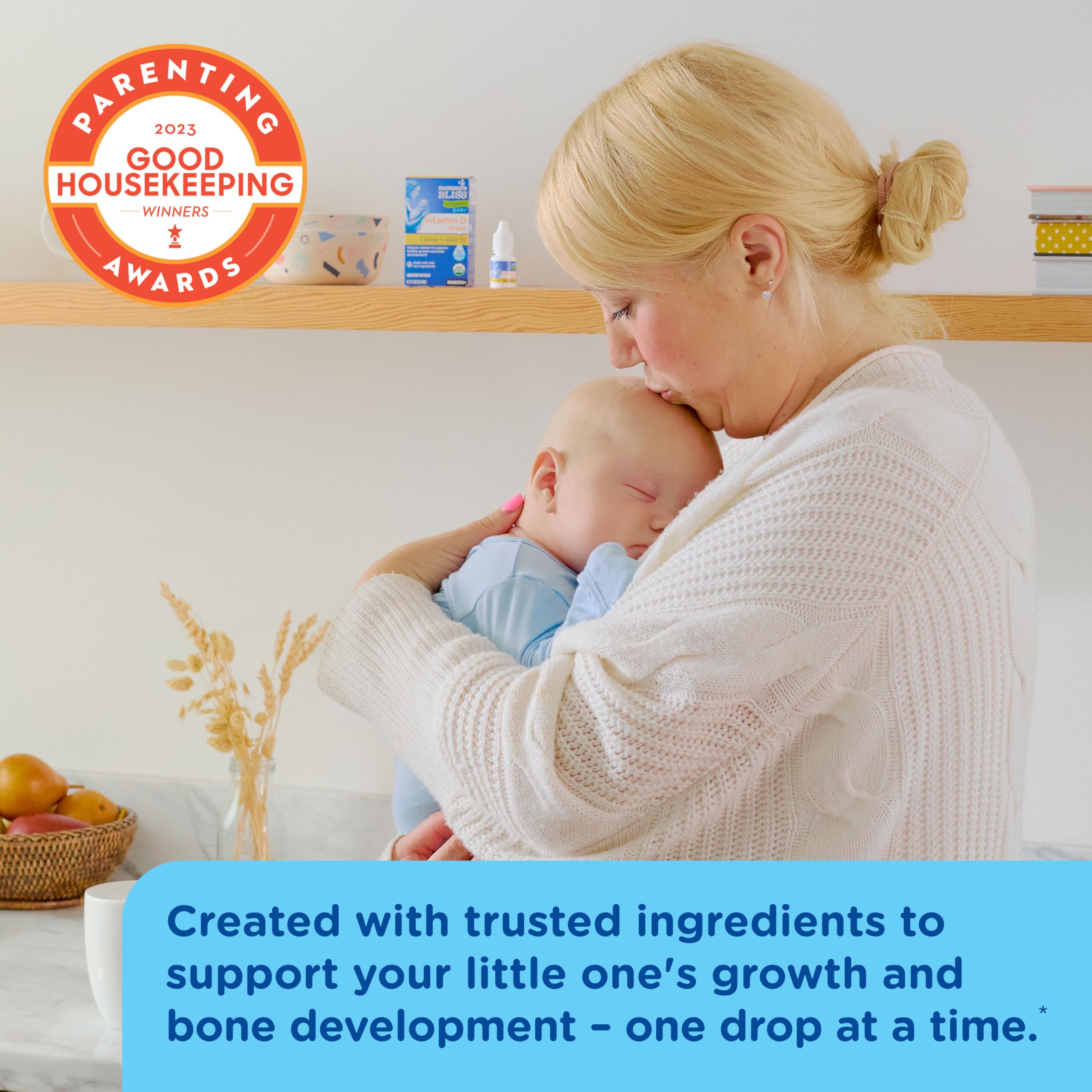 Mommy's Bliss Organic Baby Vitamin D Drops, Promotes Healthy Growth and Bone Development, Supports Immunity, Age Newborn+, 45 Servings, Pack of 4