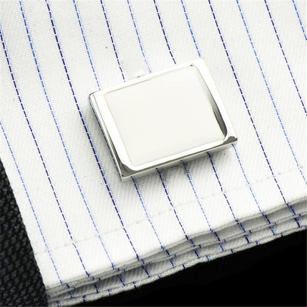 Cufflinks for Men's French Shirt Cufflinks Enamel Metal Cufflinks Cuff Buttons Oxidation Durable (Color : Silver, Size : As Shown) (Silver As Shown)