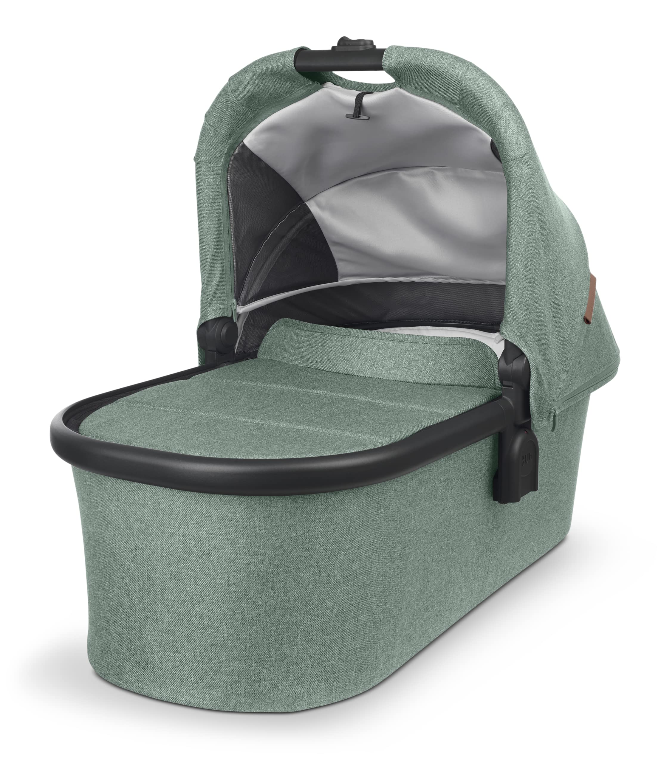 Cruz V2 Stroller - Gwen (Green Melange/Carbon/Saddle Leather) + Bassinet - Gwen (Green Melange/Carbon)