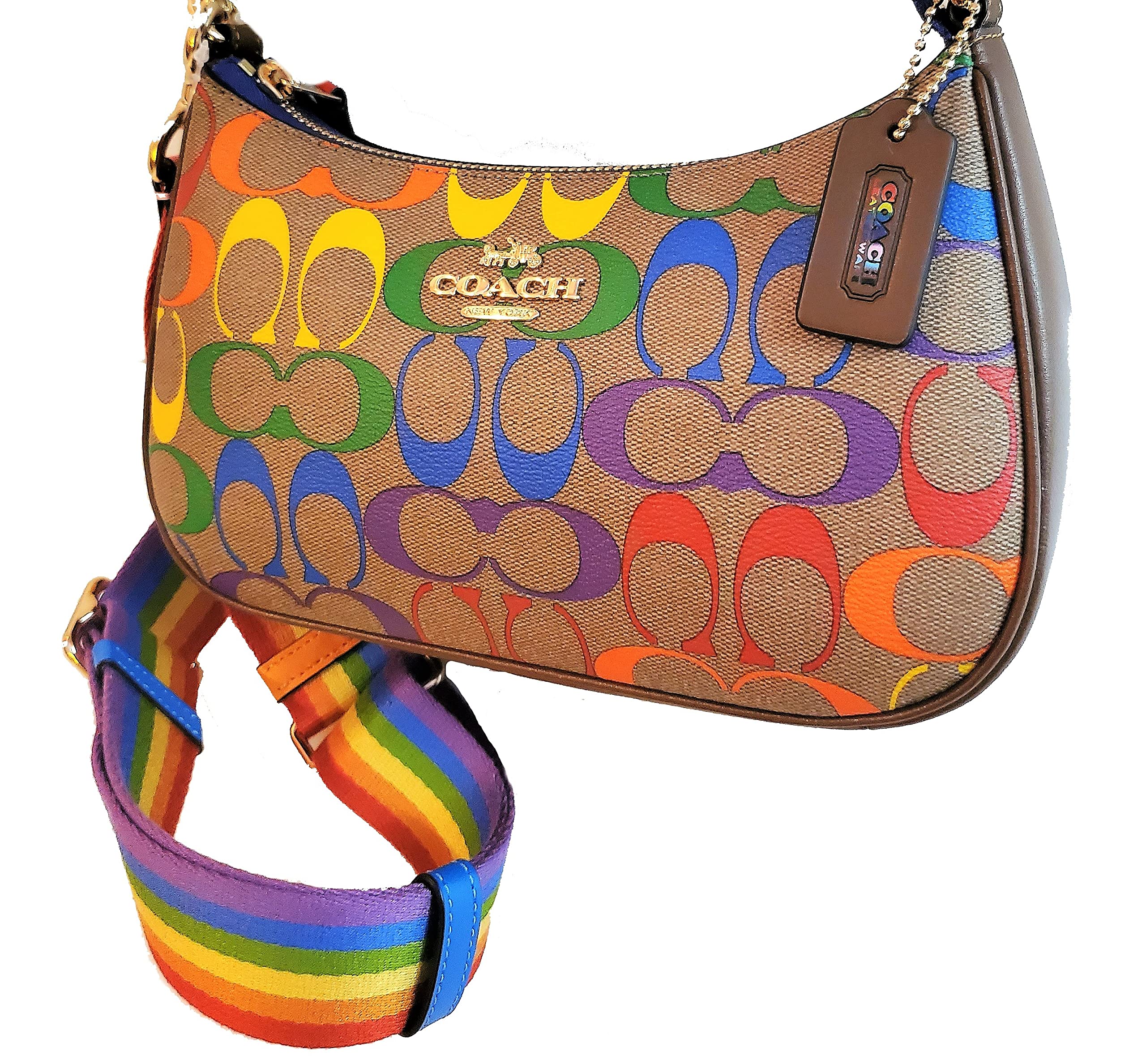 Coach Teri Crossbody Bag In Rainbow Signature Canvas