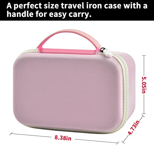 GWCASE Case Compatible with Oliso M2 Pro Mini Project Iron. Travel Irons Carrying Organizer Holder with Mesh Pocket Fits for Solemate and Other Accessories (Box Only)-Pink