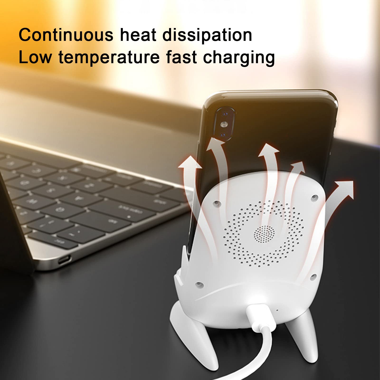 Clearance Portable Mini Chair Wireless Charger, 3 in 1 Wireless Charger Station, Multifunctional Wireless Charging Station Phone Stand Holder Bracket with Musical Speaker Function