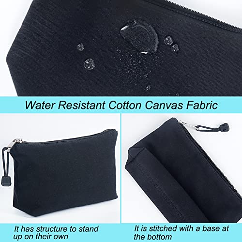 HRX Package Canvas Makeup Bag, 2pcs Cosmetic Zipper Pouches Travel Organizer Case for Brush Purse Diaper Bag Tote Bag