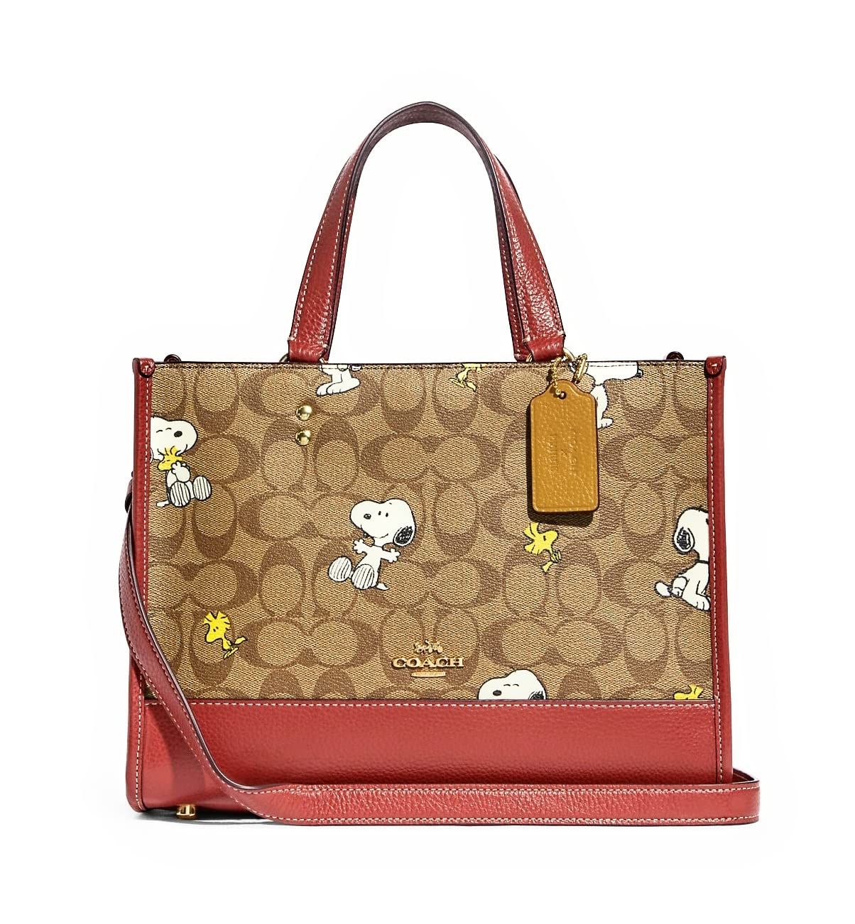 Coach Women's Dempsey Carryall (IM/Khaki/Redwood Multi With Snoopy Woodstock Print - Peanuts)