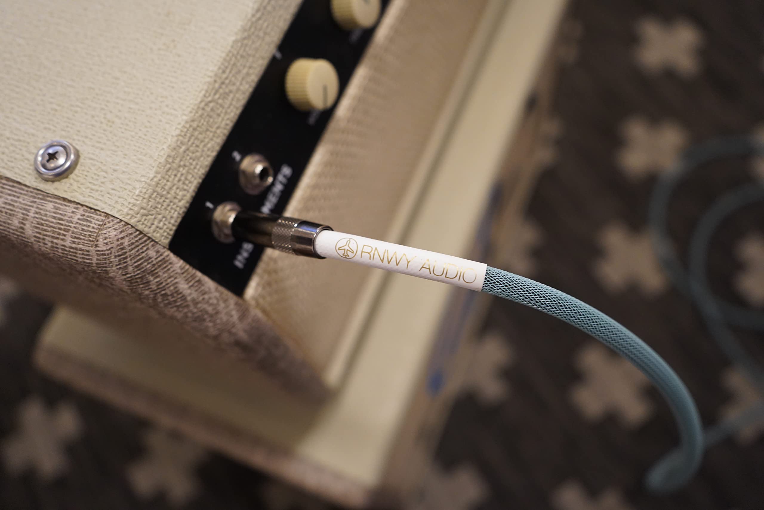 Runway Audio Instrument Cable - Lowest Capacitance Cable on The Market (10ft, Straight to Straight, Aqua-Blue)