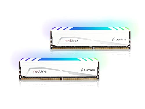 Mushkin Redline RGB White - DDR4 UDIMM - 64GB (2x32GB) 3600MHz CL-16-288-pin1.35V Desktop Ram - Non-ECC - Dual Channel - Lumina Heatsink (MLB4C360GKKP32GX2)