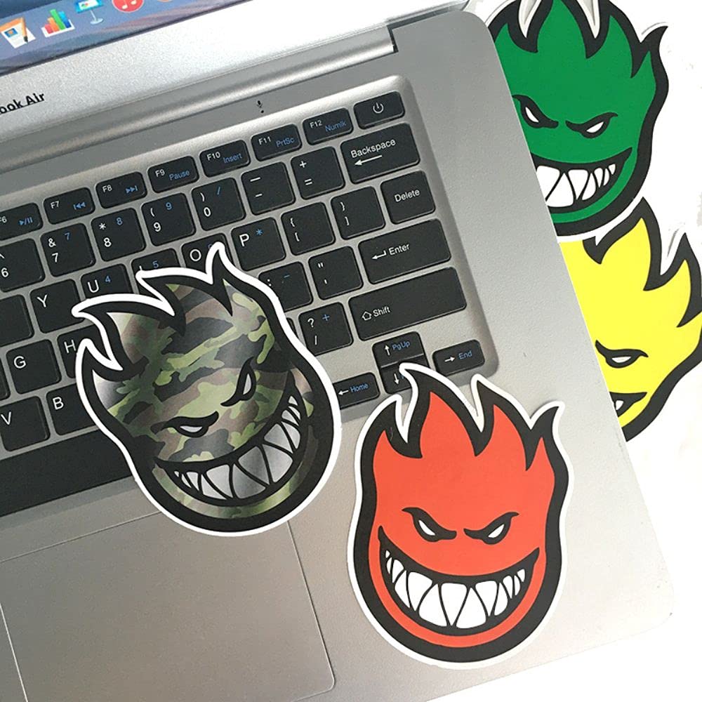 WaiYo 10 PCS Large Spit-Fire Stickers,4 Inches Stickers,Cool Flame Skateboard Stickers,Vinyl Waterproof Stickers for Laptop,Water Bottles,Luggage,Computer,Cellphone,Skateboard,Guitar