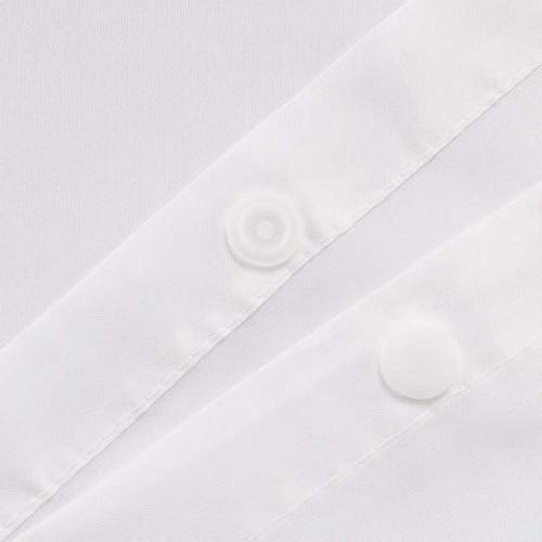 River Dream Snap in Fabric Shower Curtain Liner Replacement - 70W x 54H, White, with Magnets-Detachable Liner…