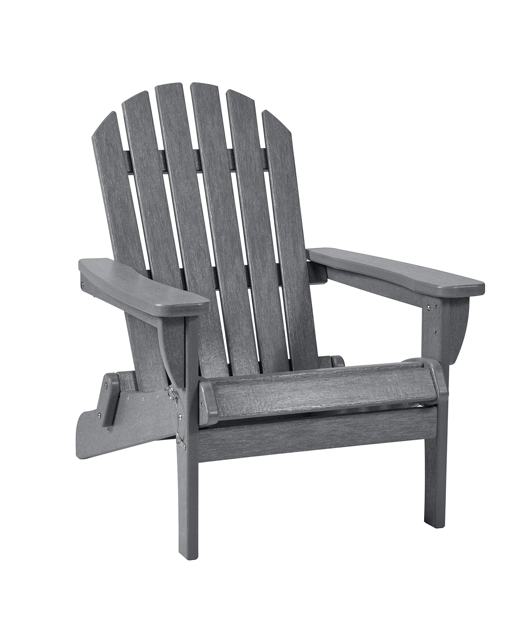 Keter Willoughby Folding Adirondack Chair with Weatherproof Finish, Outdoor Furniture for Entertaining by The Pool, Patio, and Fire Pit, Easy Assembly for Sturdy and Steady Outdoor Seating, Gray