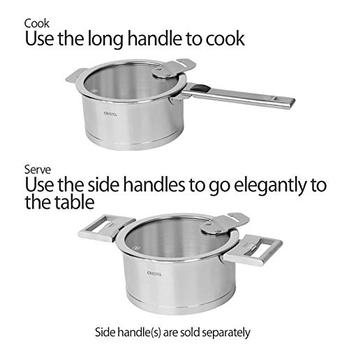Cristel Strate Saucepan, 1.5 quart/2 quart/3 quart, Silver