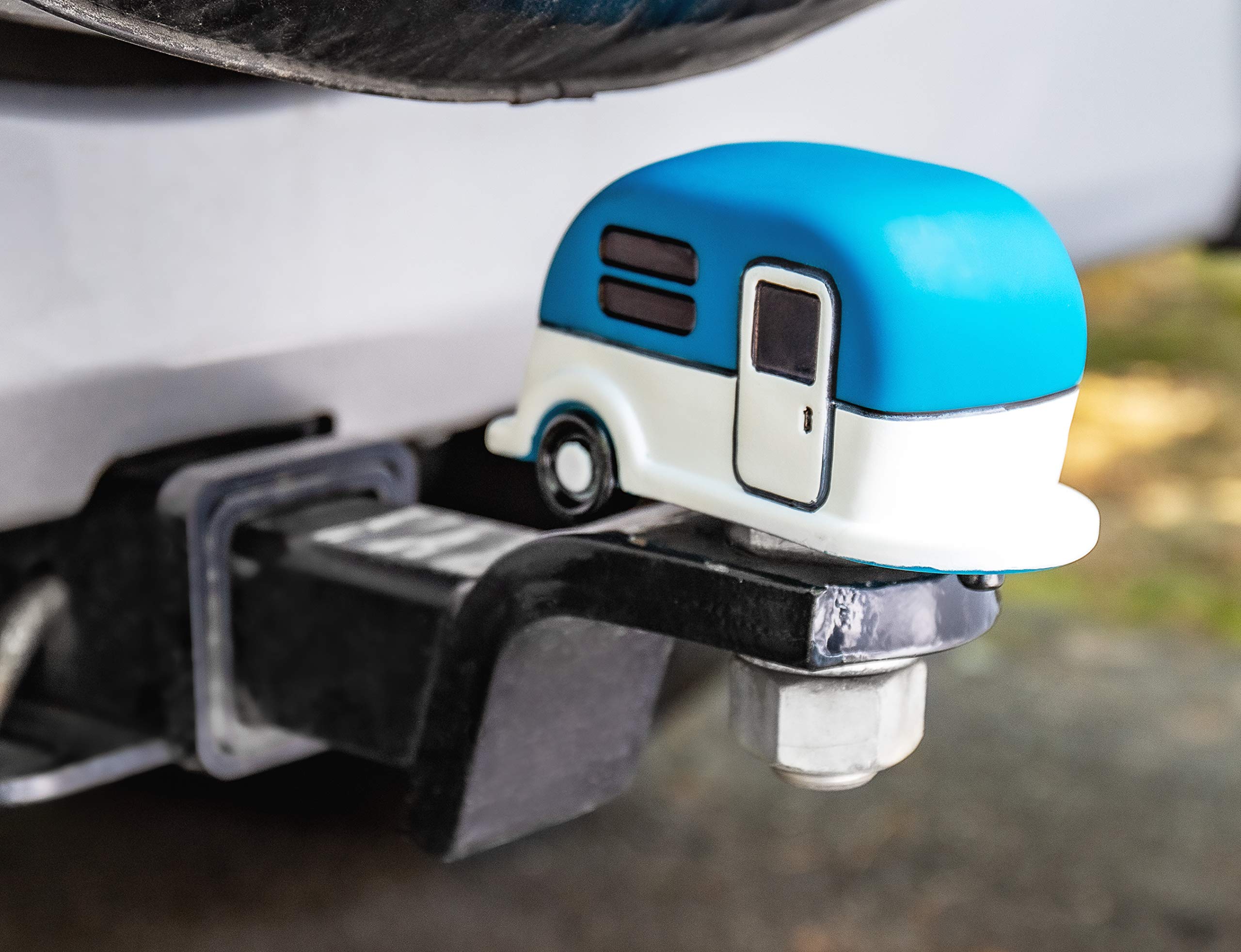 Camco Life is Better at The Campsite Hitch Cover, Blue | Protects Your Hitchball from Dirt and Rust | Compatible with 1-7/8-inch and 2-inch Diameter Balls (53306)
