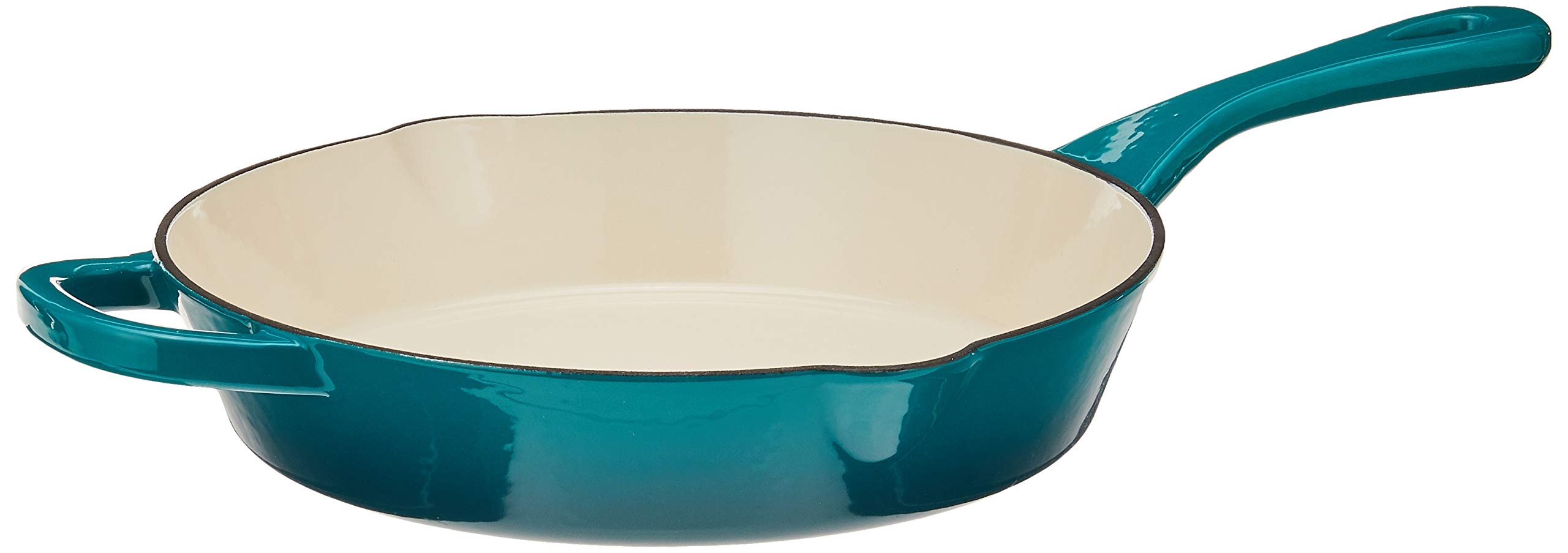 Crock-Pot Artisan Oval Enameled Cast Iron Dutch Oven (7-Quart) and Skillet (10 Inch) Bundle, Teal Ombre