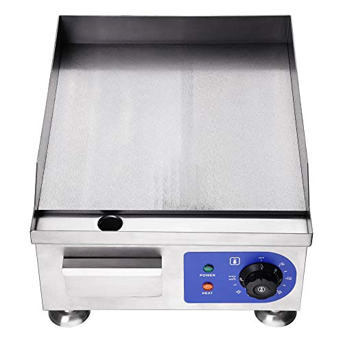 WeChef 14" Electric Countertop Griddle Stainless Steel Adjustable Temp Control Commercial Restaurant Grill 1500W