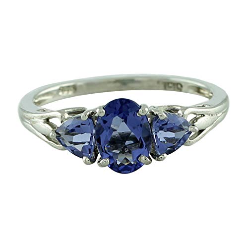 Carillon Tanzanite Oval Shape 7x5MM Natural Earth Mined Gemstone 925 Sterling Silver Ring Unique Jewelry for Women & Men