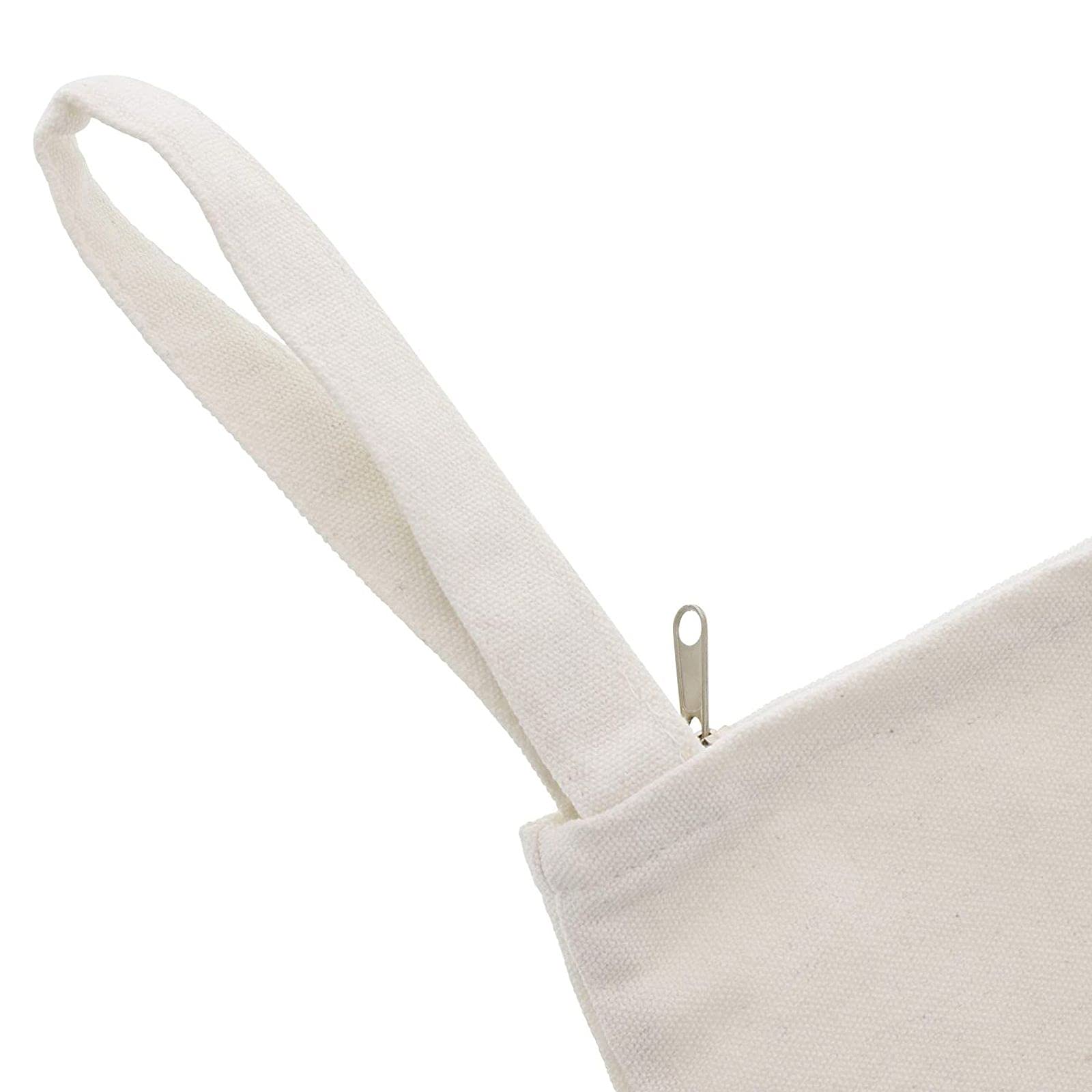 Bright Creations DIY White Cotton Cosmetic Makeup Zipper Pouch (8 x 11 in, 5 Pack)