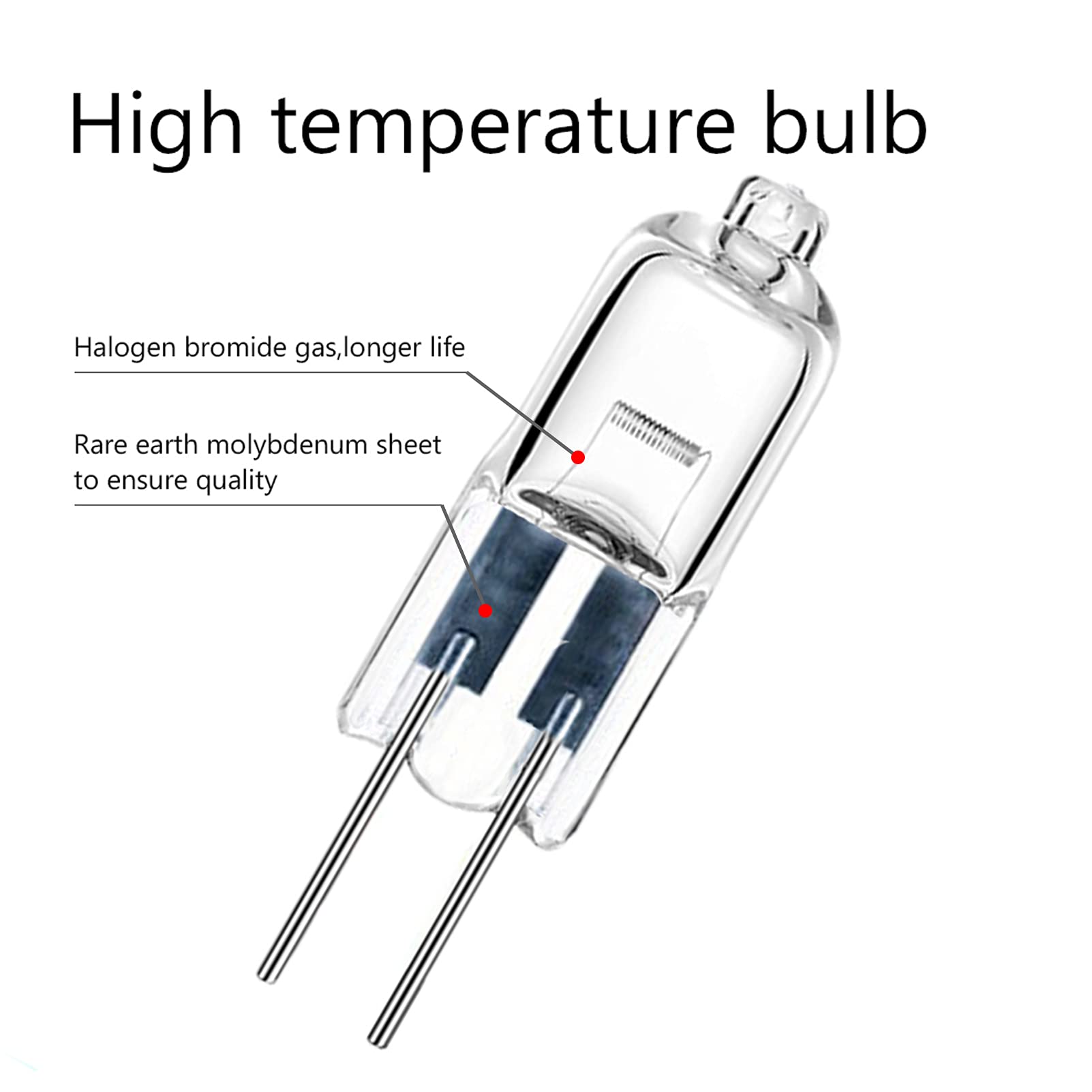 CMYBEN G4 Halogen Light Bulbs, 20W 12V 2700K G4 Dimmable Halogen 2 Pin Base Lamp Warm White Clear Capsule Lamp Pack of 10